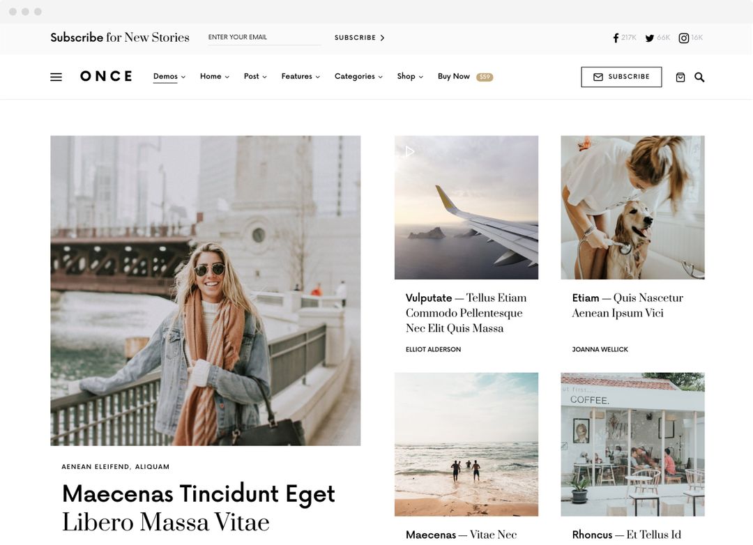 Once - Clean & Elegant WordPress Blog Theme